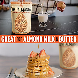 Roastery Coast - Daily Nuts Just Roasted Almonds | Almonds Bulk 3 LB | Unsalted Nuts| Slow Dry Roasted | Steam Pasteurized | Plant Protein | Gluten Free | Non-GMO | Low carb | Keto Snack | Prime Snack