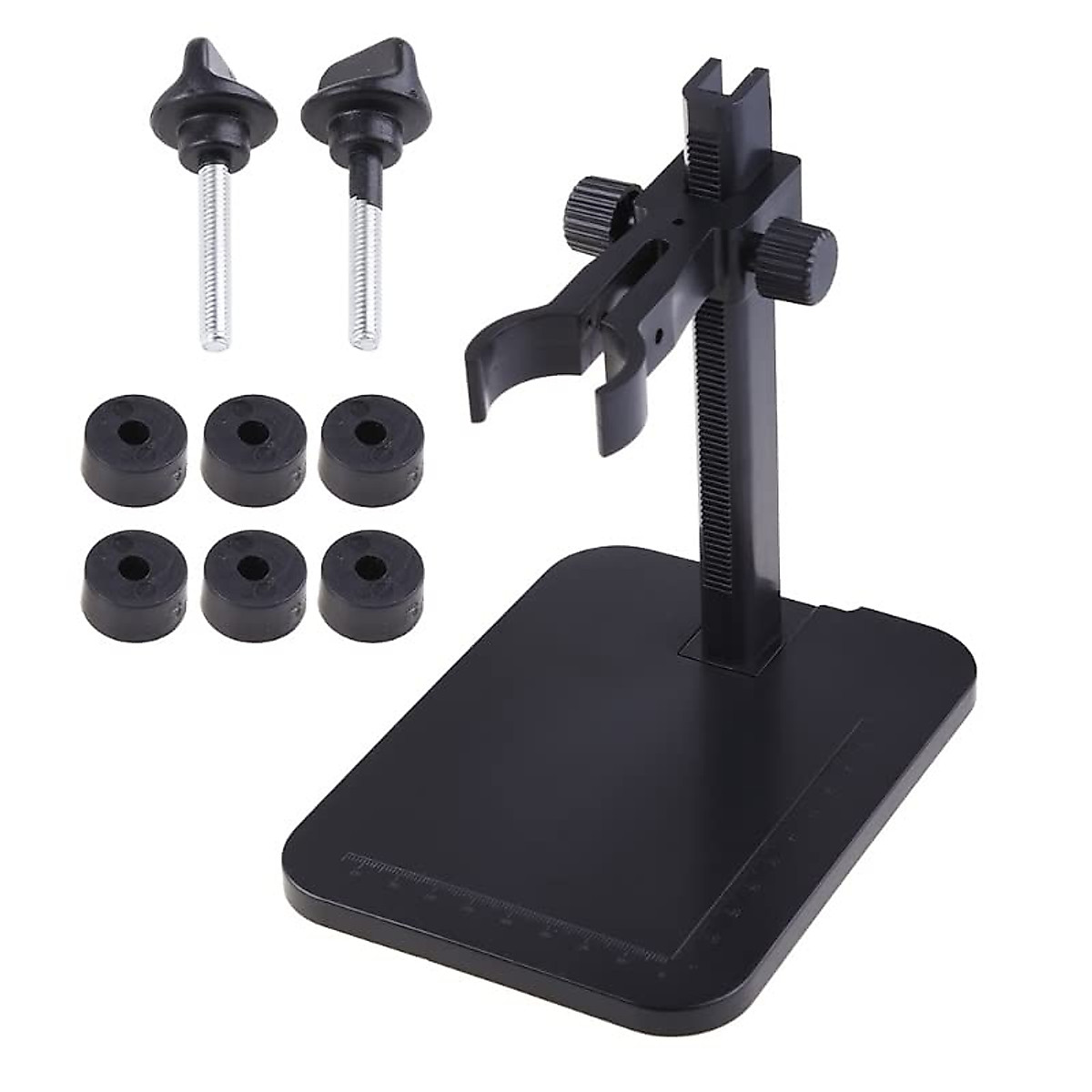 WSJIE Aluminum Alloy Microscope Stand Portable Up and Down Adjustable Digital Electronic Microscope Holder Stand (Color : A, Size : 15x15x12cm)
