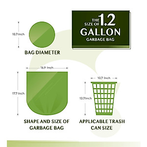Compostable Trash Bags - FORID 1.2 Gallon Small Garbage Bags 150 Count Mini Strong Trash Can Liners 5 Liter Unscented Wastebasket Bags for Kitchen Bathroom Office Home Garbage Can (5 Rolls/Green)