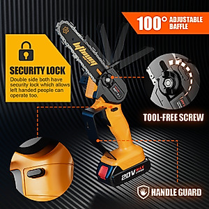 Mini Chainsaw 6-Inch with 2 Battery Mini Electric Chain Saws Cordless Handheld Portable Small Chainsaw for Wood Cutting