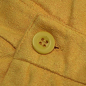 Lazapa Casual Pants for Women, Fall Winter Stretch Slim Tassel Corduroy Flare Jeans Button Zipper High Waist Bell Bottom Yellow