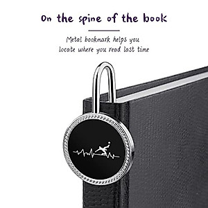 Football Soccer Heartbeat Metal Bookmark Vintage Silver Book Marker Clip Unique Christmas Teacher Birthday Gifts 1"