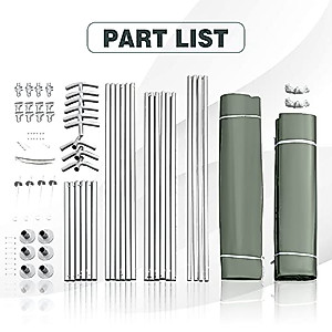 ERGOMASTER 7 Ft x 12 Ft Outdoor Carport Patio Storage Shelter Metal Frame and Waterproof Ripstop Cover for Motorcycle and ATV Car