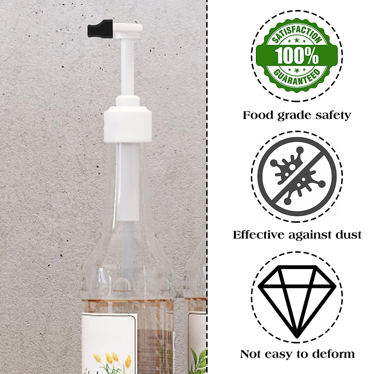 Aster 12 Pcs Coffee Syrup Pump Covers, Silicone Skinny Syrup Pump Tip Cap Covers Fits for Syrup Pump, Pour Dispenser, Oil Liquor Bottle, Keep Syrups Condiments Bottles Clean Preserved, Black