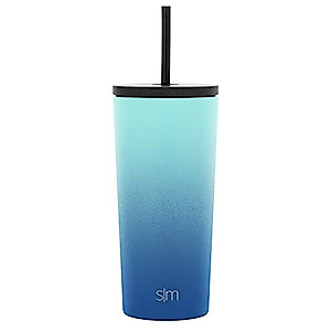 Simple Modern Insulated Tumbler with Lid and Straw | Iced Coffee Cup Reusable Stainless Steel Water Bottle Travel Mug | Gifts for Women Men Her Him | Classic Collection | 20oz | Pacific Dream