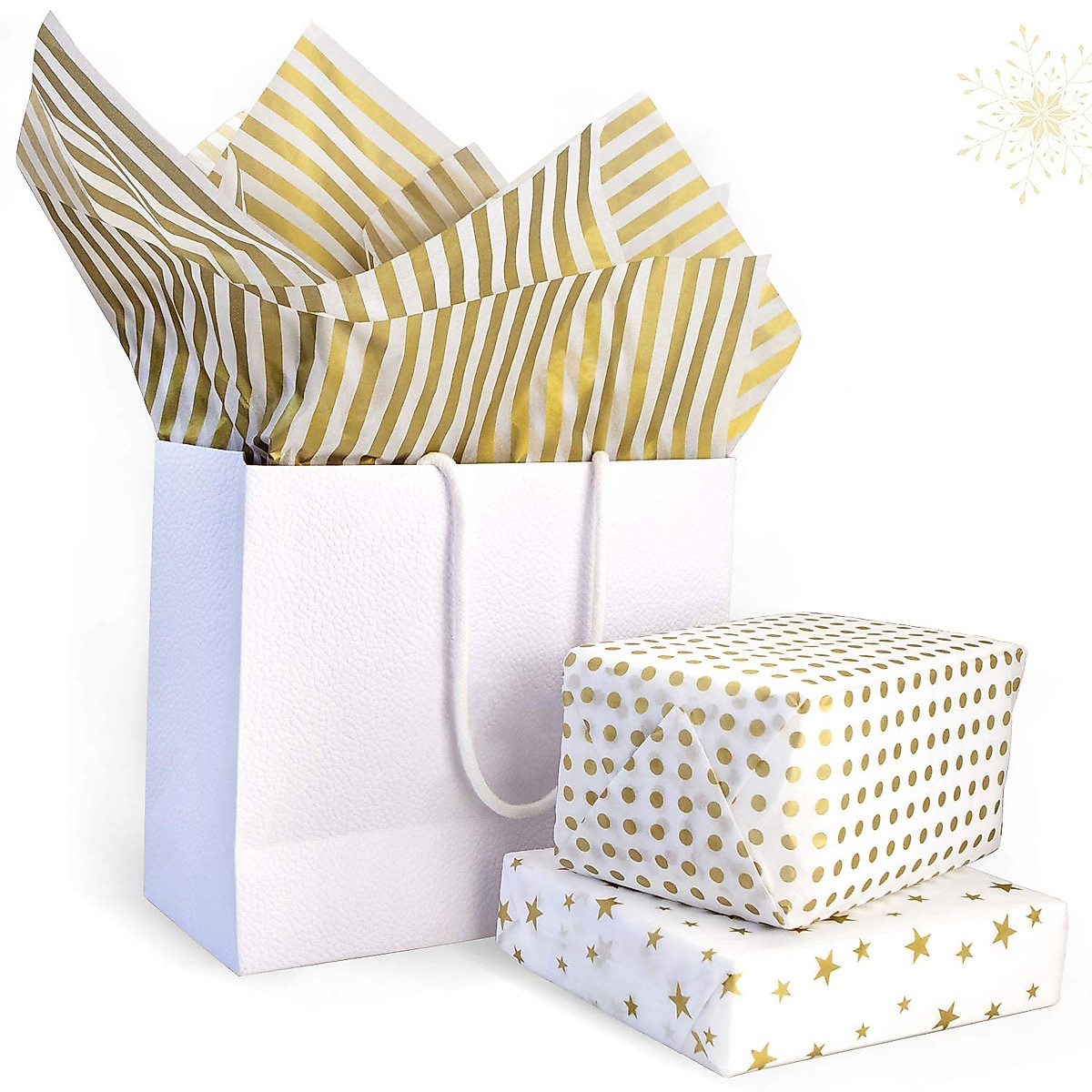 MR FIVE 60 Sheets Gold Tissue Paper Gift Wrap Bulk,20" x 28",Tissue Paper for Gift Bags,DIY and Craft,Wrapping Paper for Graduation,Birthday,Holiday Party Decoration