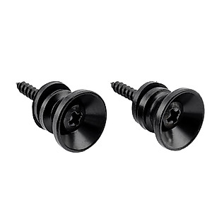 Musiclily Metal Guitar Small Strap Buttons End Pins for Fender Style Acoustic Electric Guitar Bass Ukulele,Black(Pack of 2)