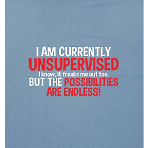 Currently Unsupervised Novelty Graphic Sarcastic Funny T Shirt L Black