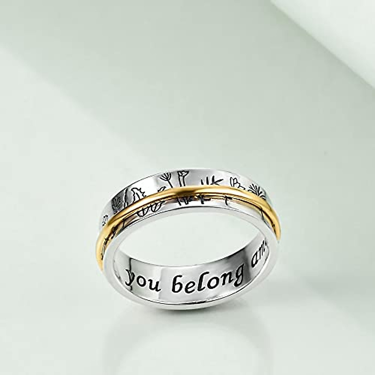 EXRANQO Flower Ring 925 Sterling Silver Wildflower Ring Inspirational Gifts Jewelry for Women