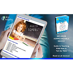 WISE HEDGEHOG Learning Clock for Kids, Silent Non Ticking, Telling Time Teaching Clock, Kids Room Wall Decor for Bedrooms, Analog Kids Clock for Teaching Time, Kids Learn to Tell Time Easily