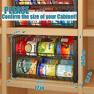 JKsmart 4-Tier Stackable Can Rack Organizer for Pantry, Adjustable Can Dispenser Holds Up to 62 Cans, Can Storage Holder for Various Ounces of Canned Food Soda Drinks, Black
