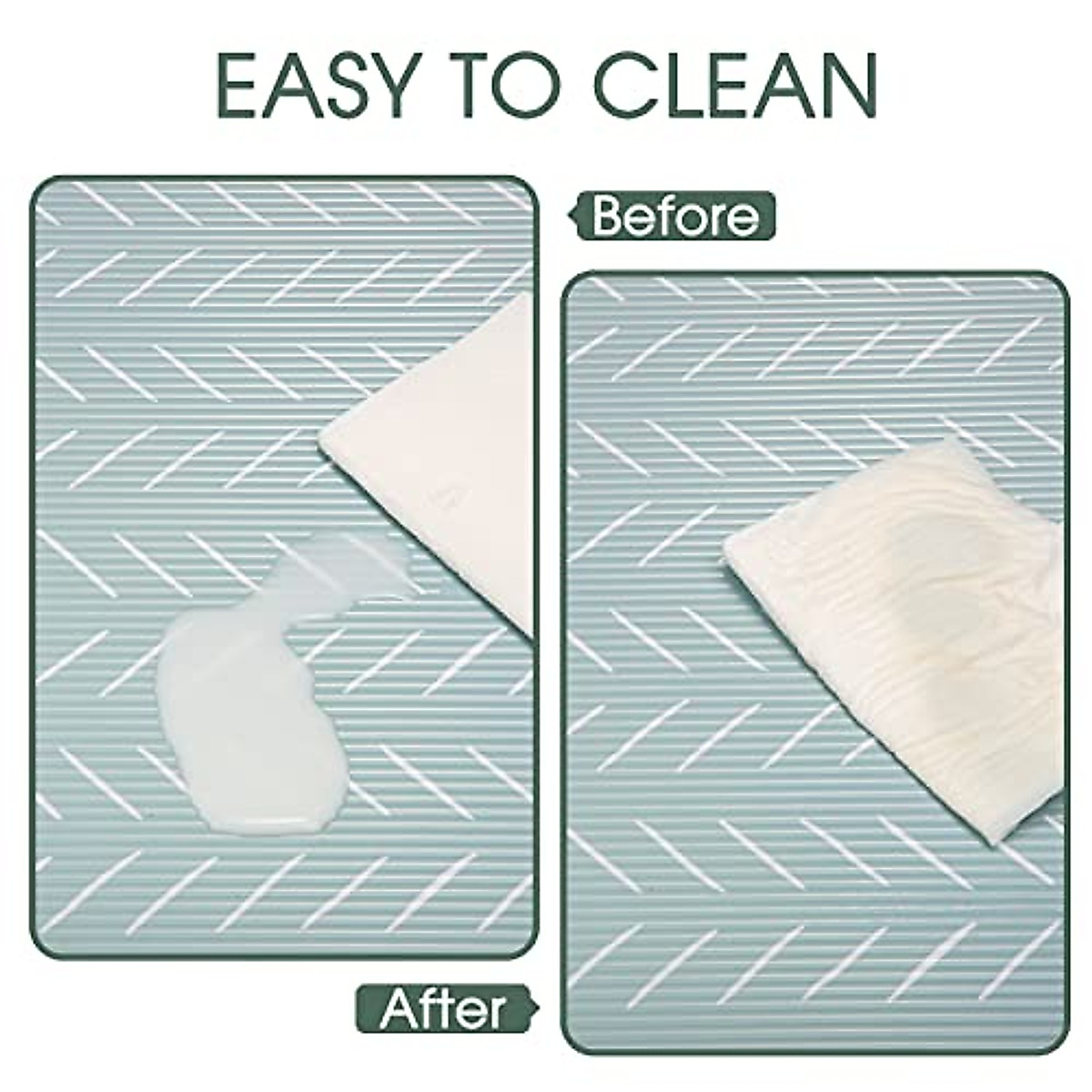 Glotoch Premium Non Slip Shelf Liner, Non Adhesive Drawer Liner, Waterproof Shelf Liners for Kitchen Cabinets, Drawer, Fridge, Wire Shelving, Pantry-12” X 20 FT, Heavy Duty, Green Herringbone