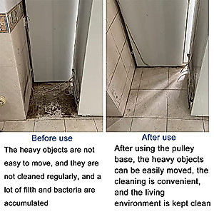 Yutianli Heavy Duty Extensible Appliance Roller is Suitable for Washing Machines, Refrigerators, Dryers, Dishwashers and other Heavy Objects, can bear 500 kg (Black)