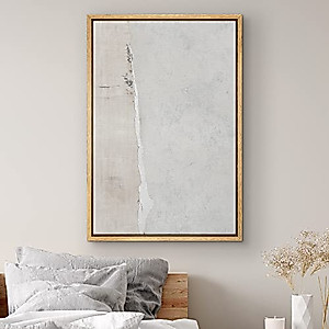 SIGNWIN Framed Canvas Print Wall Art Gray Tan Watercolor Pastel Color Field Abstract Shapes Illustrations Modern Art Decorative Contemporary Chic for Living Room, Bedroom, Office - 24"x36" Natural