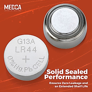 LR44 Batteries - 120 Count Pack - 1.5V Alkaline AG13 357 303 SR44 Battery Button Coin Cell Batteries for Hearing Aids and Hearing Amplifiers