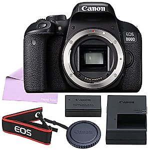 800D (Rebel T7i) DSLR Camera Body Only Bundle + Microfiber Cloth (Renewed)