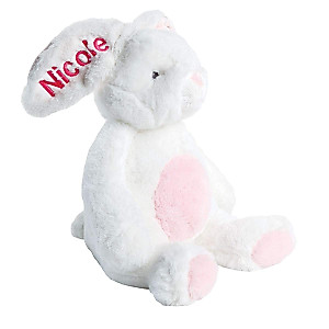 Lillian Vernon My First Easter Bunny Plush Pink Toy - Stuffed Animal with Customizable Embroidered Name for Boys & Girls, Personalized Kids & Toddler Gifts, 16 Inches Tall