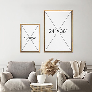 Ashbrook Framed Canvas Print Wall Art Set White Gray Paint Stroke Waves Abstract Shapes Illustrations Modern Art Minimal Decorative Chic for Living Room, Bedroom, Office - 16"x24"x2 NATURAL