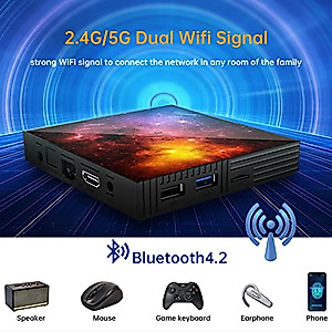 Android 12 TV Box 4GB RAM 64GB ROM W2 Mali-G31 Smart Set Top Box Builtin 2.4G/5G WiFi Bluetooth 4.2, Media Player Support 3D 4K UHD Videos, with Wireless Mini Keyboard