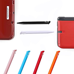 Yizerel Stylus Pen for New 2DS XL, 15 Pcs Colorful Plastic Replacement Touch Screen Stylus Set Compatible with New 2DS LL with HD Crystal Clear PET Films (Black White Pink Blue Red Orange)