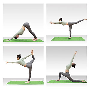 Mat Block Yoga Mat with Non-Slip 1/4" Thick Anti-Tear, High Density TPE Eco-Friendly Foam Material for Home, Pilates and Floor Exercises & Fitness, Green (72" L x 24" W)