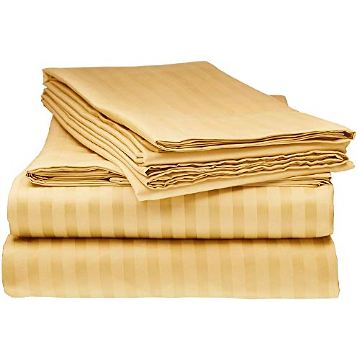 Cotton Home Depot Full Collection Bed Sheet Set 20 Inch Deep Pocket 4-Piece Bedding Set - Wrinkle, Stain, Fade Resistant - Yellow Gold