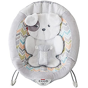 Fisher-Price Sweet Snugapuppy Deluxe Bouncer, portable bouncing baby seat with overhead mobile, music, and calming vibrations [Amazon Exclusive]