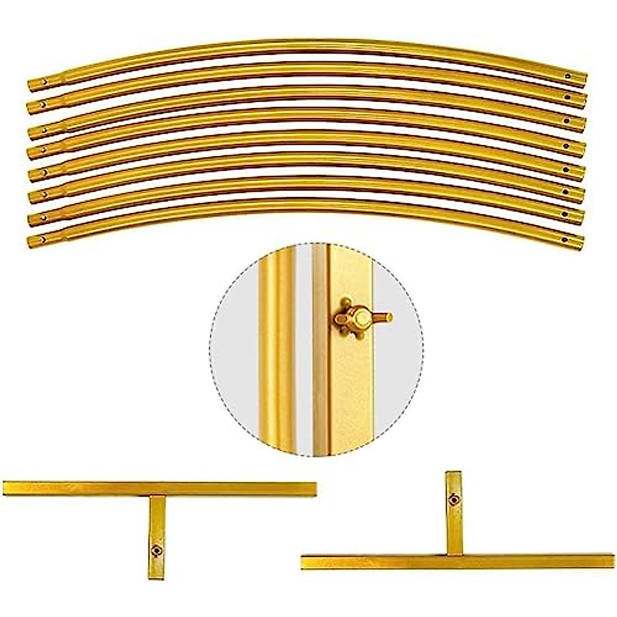 Round Wedding Arch with Bases, Metal Garden Arch, Heavy Duty Backdrop Stand Frame, Garden Decoration Rose Trellis Pergola, Great for Wedding Party Decoration,White,1m