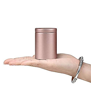 Tianhui Small Tin Can Box Mini Canister for Coffee Tea Candy Storage Loose Leaf Tea Tin Containers Storage 5 Pcs (Glod, M)