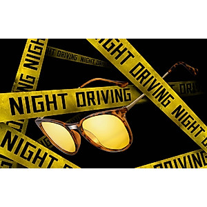 TJUTR Women's Night-Vision Glasses for Driving, Polarized Yellow Lens Reduce Glare Safety Nighttime UV Protection