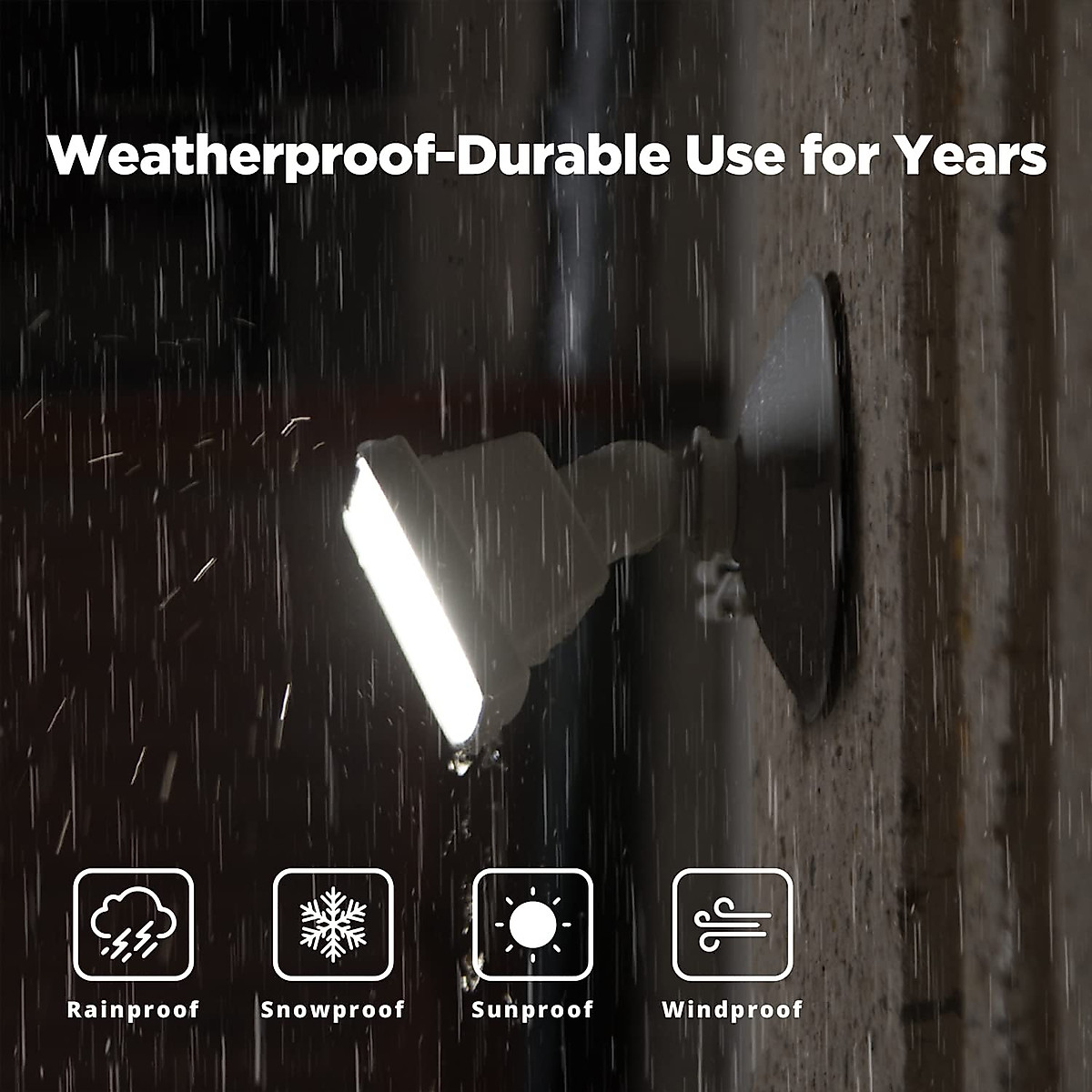 LUTEC 2 Packs 14W LED Flood Light Outdoor, 1300LM 5000K Single-Head Floodlight, Waterproof Exterior Security Fixture Wall Light for House Patio Garden Yard