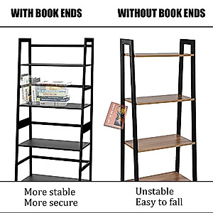 WTZ Bookshelf Book Shelf, Bookcase Storage Shelves Book case, Ladder Shelf for Bedroom, Living Room, Office MC-801(Black)