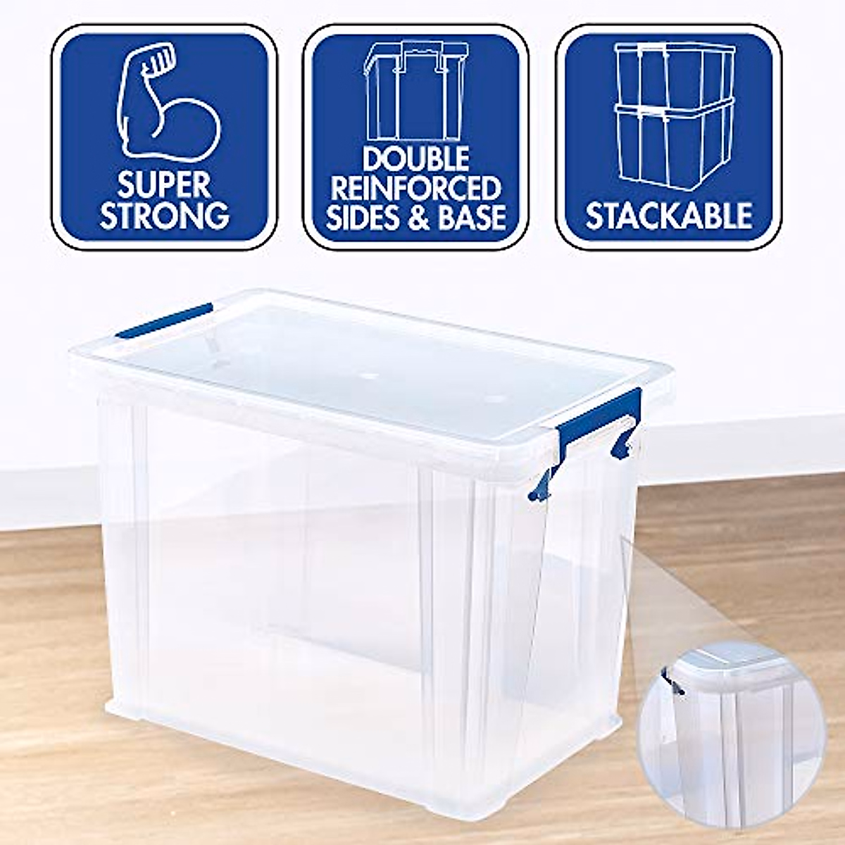 Bankers Box ProStore Plastic Storage Box Bonus Pack - 2 x 5.5 Litre, 1 x 18.5 Litre & 1 x 10 Litre