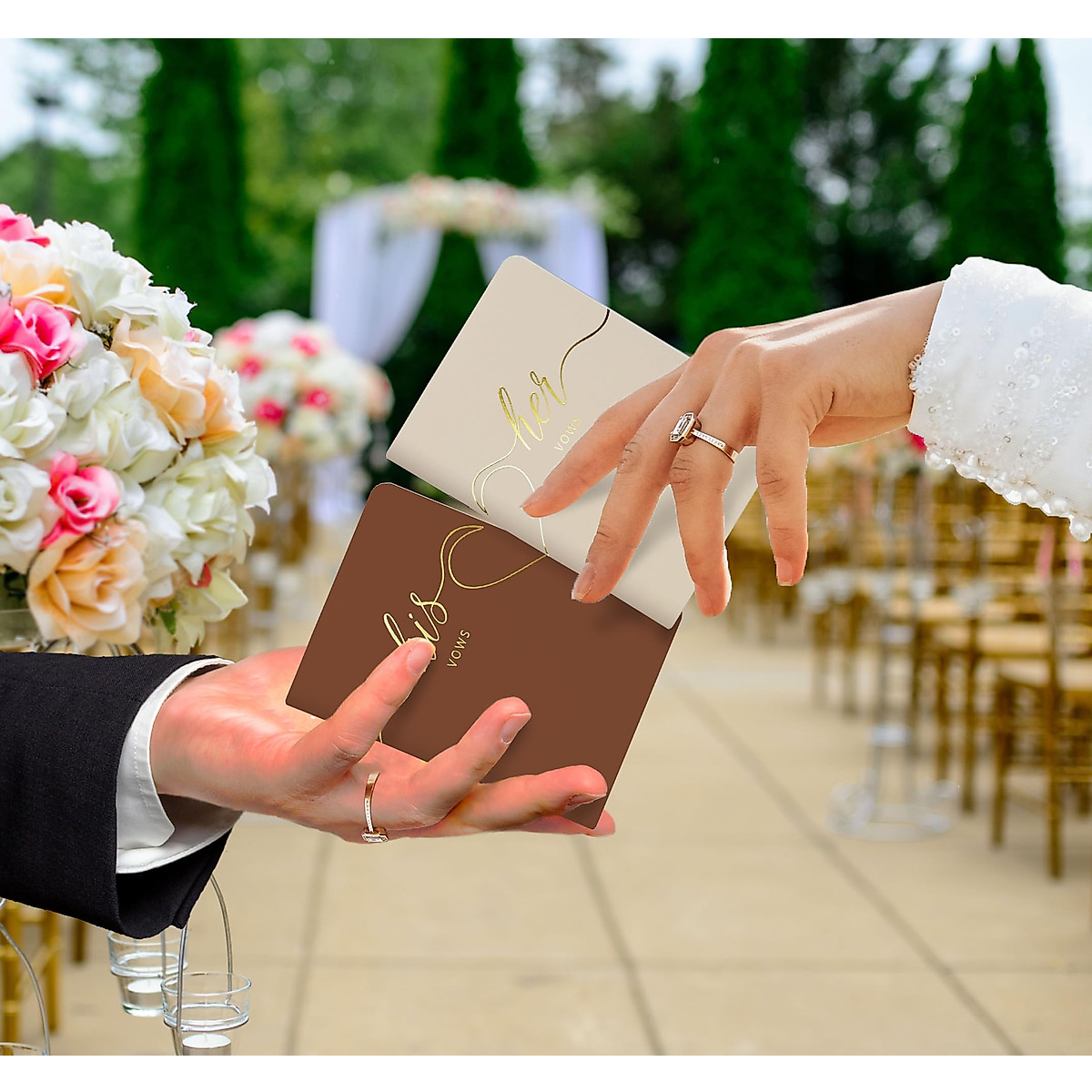 LSSH GmbH Wedding Vow Books,Original Vow Books His and Hers,Perfect Wedding Essentials for Your Wedding Day,28 Pages, 5.5" X 4" (Terracotta & beige)