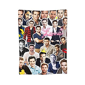 Blanket Chris Pine Soft and Comfortable Warm Fleece Blanket for Sofa, Office Bed car Camp Couch Cozy Plush Throw Blankets Beach Blankets