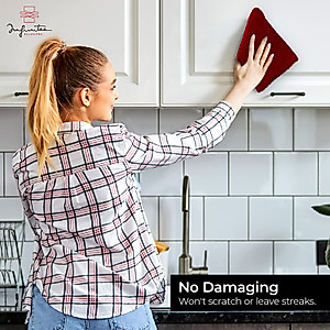 Infinitee Xclusives Bundle of Red Kitchen Towels Pack of 6 with Hand Towels Pack of 6 16x28 Inches