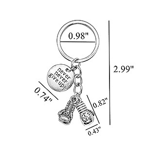PHAETON 20PCS Never Give Up Boxing Keychain Boxing Gloves Charm Keyring Inspirational Gifts for Boxers Boxing Coach Boxing Keychain Fitness Gifts Boxer Fan GiftSport Lover