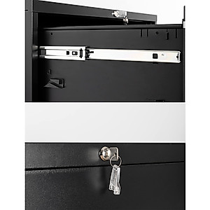 Anwickhomk Lockable 3-Drawer Lateral File Cabinet for Legal/Letter A4 Size,Heavy Duty Metal Filing Cabinet with Large Deep Drawers and Key Locks for Home Office (3 Drawers, Black)