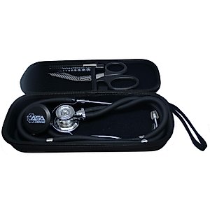 Sprague Rappaport Stethoscope Dual Head Adult + Free Lightweight Storage Case, Multipurpose Sheers, Penlight, Measuring Tape