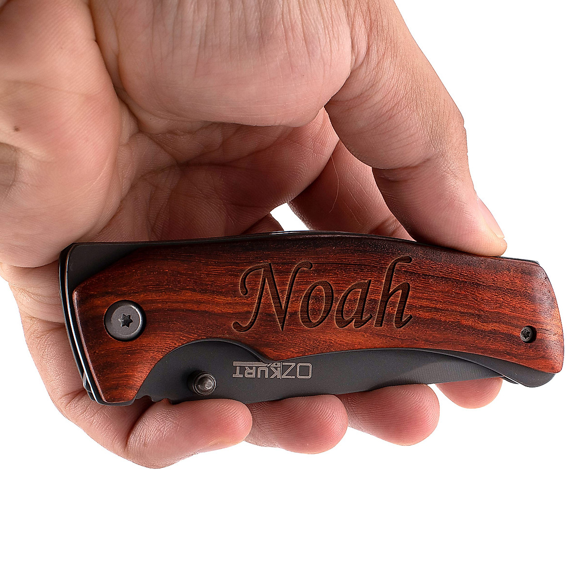 Gifts for Men, Personalized Pocket Knife with Name - Customized Folding Knife with 2 Lines of Text, Dad Gifts from Son, Daughter - Gifts for Husband, Grandpa