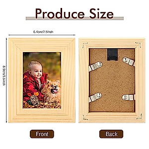 Kigley 6 Pcs 2.5 x 3.5 Inches Picture Frame Mini Rustic Picture Frames Wallet Size Wood Grain Table Desk Top Standing Fits Photo for Wall and Tabletop Picture Display