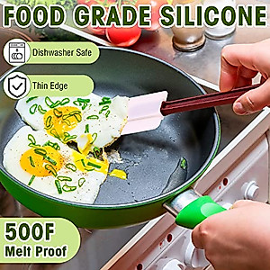 Rubber Spatula Spoon Silicone Plastic Heat Resistant Spatulas Spoon Set of 2 Spatula Spoon for Cooking Kitchen (10 inch and 14 inch, Classic Style)