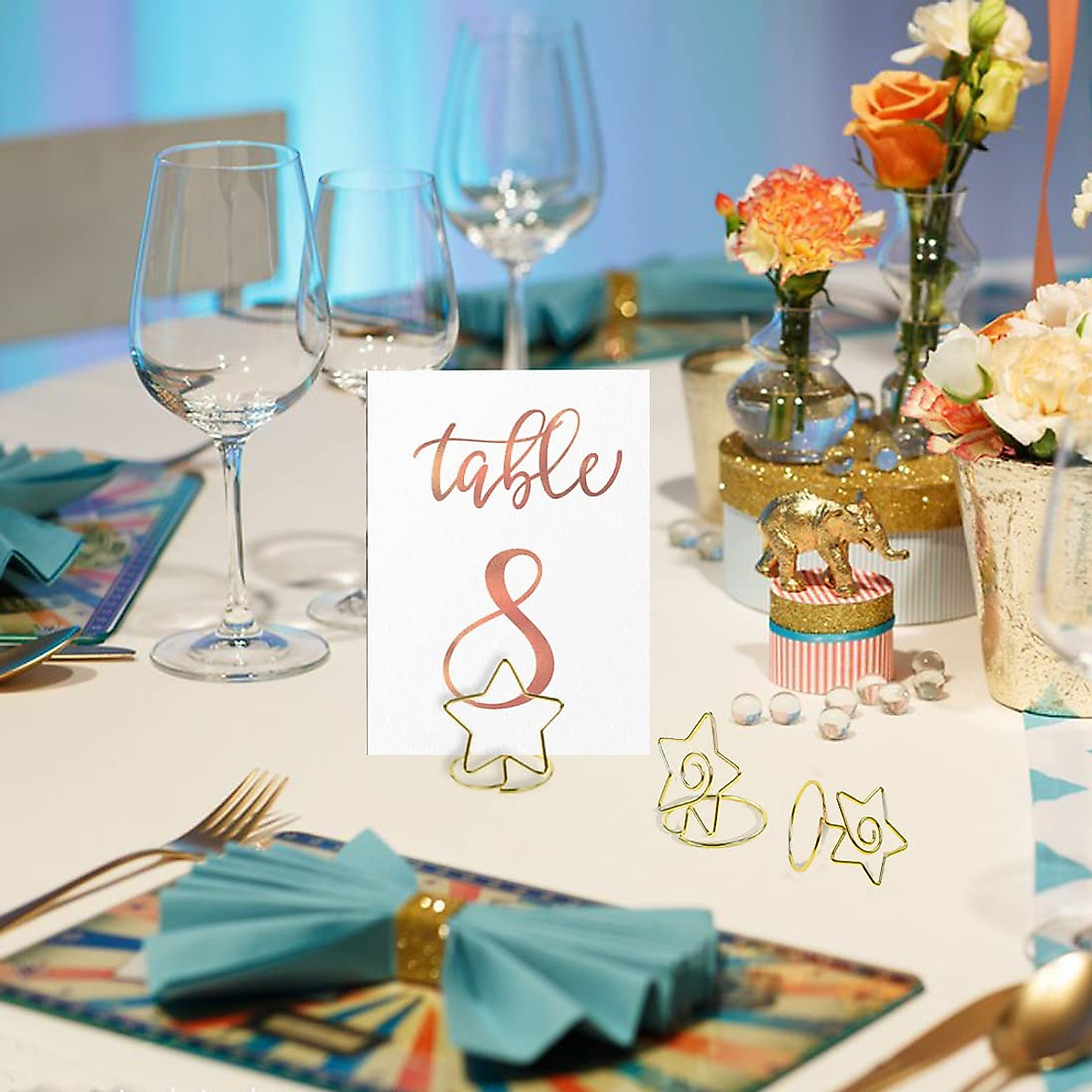 20Pcs Wedding Table Number Stand Place Card Holders for Table Setting Mini Table Menu Display Holder Stand for Memo,Cards,Pictures in Wedding,Birthday Party,Anniversary