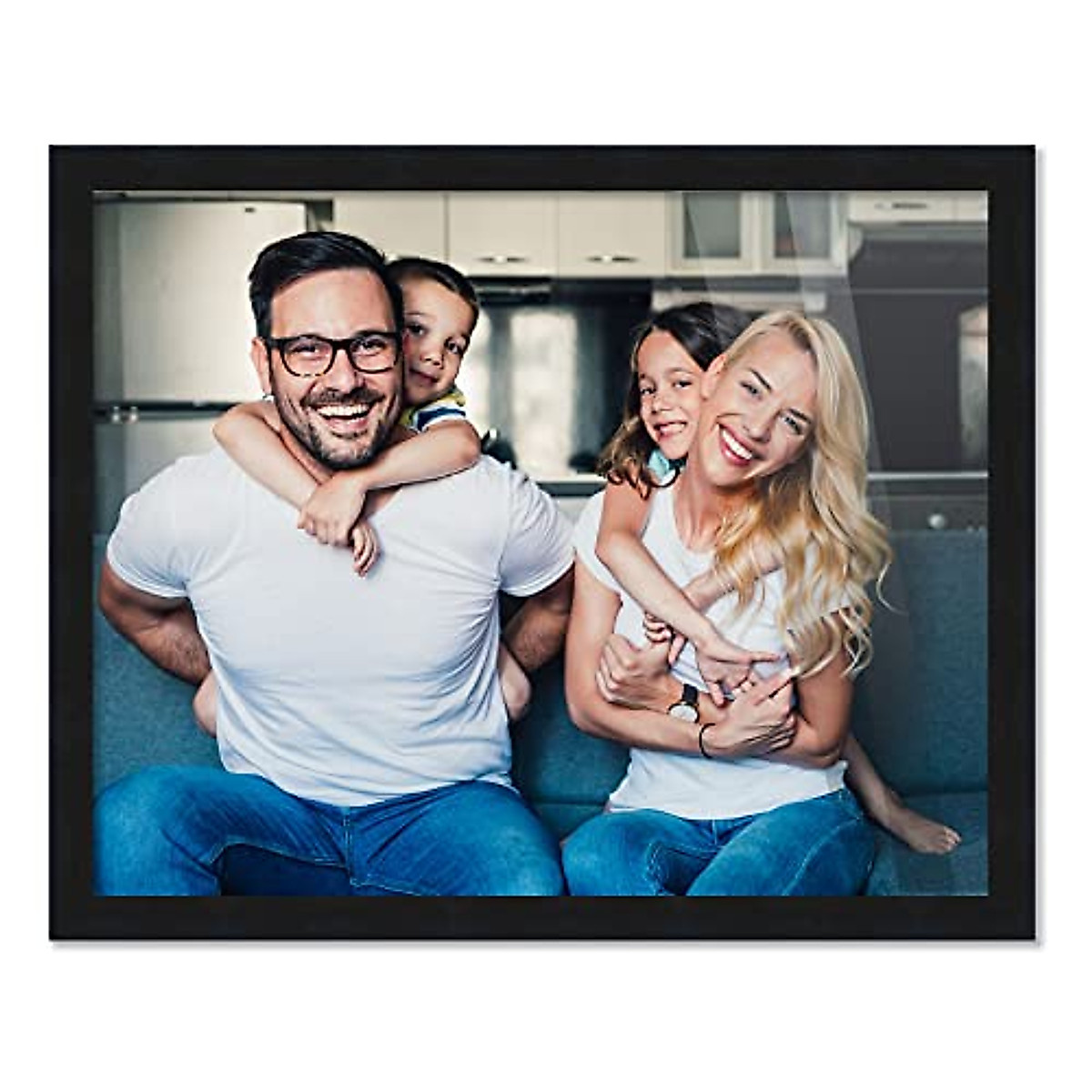 5.5x8.5 Frame Black Picture Frame - Modern Photo Frame Includes UV Acrylic Shatter Guard Front, Acid Free Foam Backing Board, Hanging Hardware Wood Certificate Frame Wall Frames for Family Photos