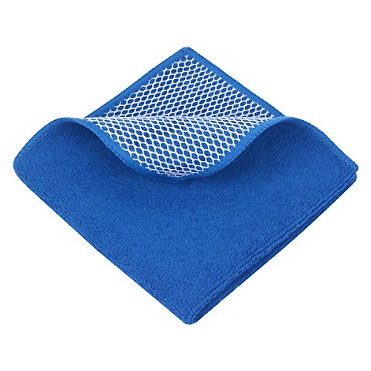 SINLAND Absorbent Microfiber Dish Cloths for Washing Dishes Best Kitchen Cloths Cleaning Cloths with Poly Scour Side 12Inchx12Inch 5 Pack Dark Blue