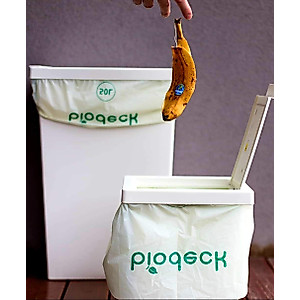 Biodeck Biodegradable and Compostable Waste Bin Liners, 30 Counts, 13.2 Gallon (50L) Compost Bags Kitchen Trash Bags, Certified by TUV Austria Ok Compost