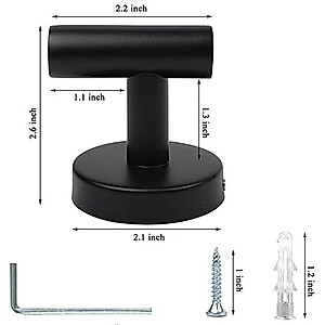 Wall Towel Hooks Bathroom Hook Matte Black Robe Coat Hooks SUS 304 Stainless Steel Heavy Duty Door Hanger Clothes Cabinet Closet Sponges Hook for Bathroom Bedroom Kitchen Hotel Pool 3 Packs