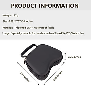 Flyekist Controller Case Compatible with Nintendo Switch Pro Controller, PS5, PS4, Xbox Controller and More Hard Protective Cover Travel Carrying Case Portable Storage Bag
