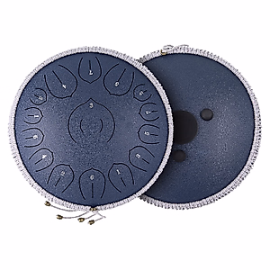 BURNING&LIN Steel Tongue Drum 15 Notes 14 Inches Tongue drum Handpan Drum Percussion for Meditation Yoga Musical Education Best Gift for Adult& Kids