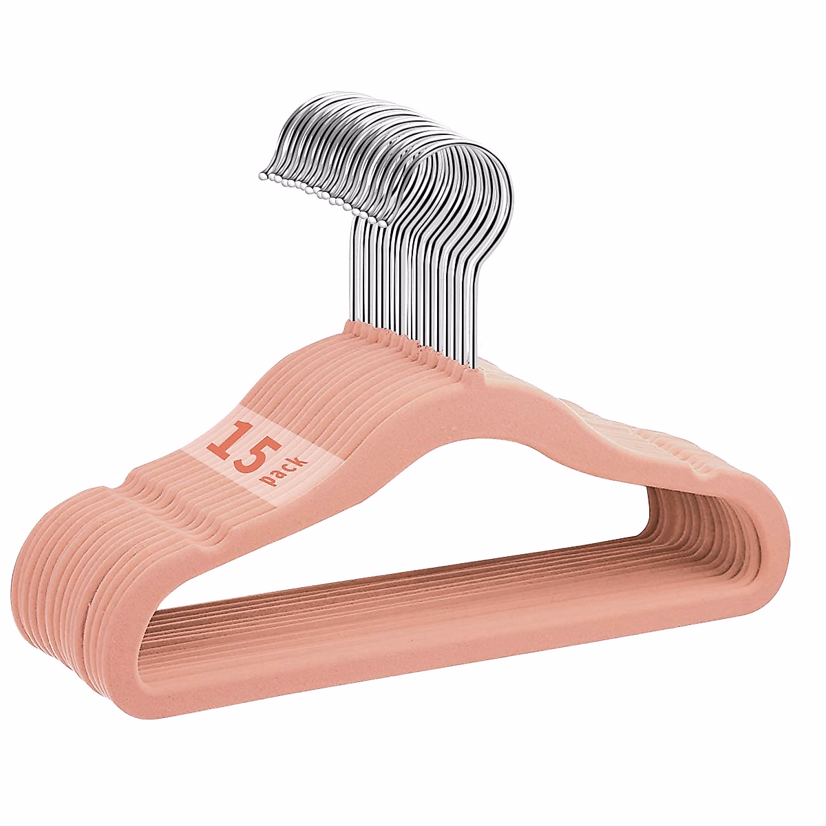 Mangokit Kids Velvet Hangers 15 Pack, 11 Inch Size Non-Slip Baby Hangers, Space-Saving Nursery Hangers, Perfect Infant/Toddler Clothes Hangers for Daily Use(Pink)